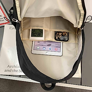 Lefe Liee cute y2k star backpack for women, kawaii canvas aesthetic bookbag, preppy grunge simple emo trendy backpack bag