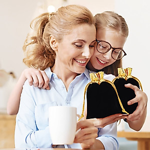 80 Pieces Velvet Bags with Drawstrings Soft Velour Jewelry Pouch Sacks Candy Gift Packaging Pouch Bag for Graduation Wedding Christmas Birthday Party Supplies, 2.8 x 3.5 Inch (Black, Gold)