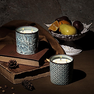 Nostalgic Ceramic Jar Candles, Long-Lasting Scented Candles, 3 Cotton Wicks, Perfect for Bedroom, Kitchen, Bath, Whipped Vanilla Cake