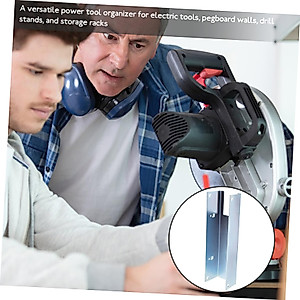 KICHOUSE Power Tool Organizer Garden Tool Organizer Pegboard Hanger for Garage Drill Rack Drill Wall Storage Garage Hanger Power Tool Rack Tool Organizer Rack Tools Stainless Steel Silver