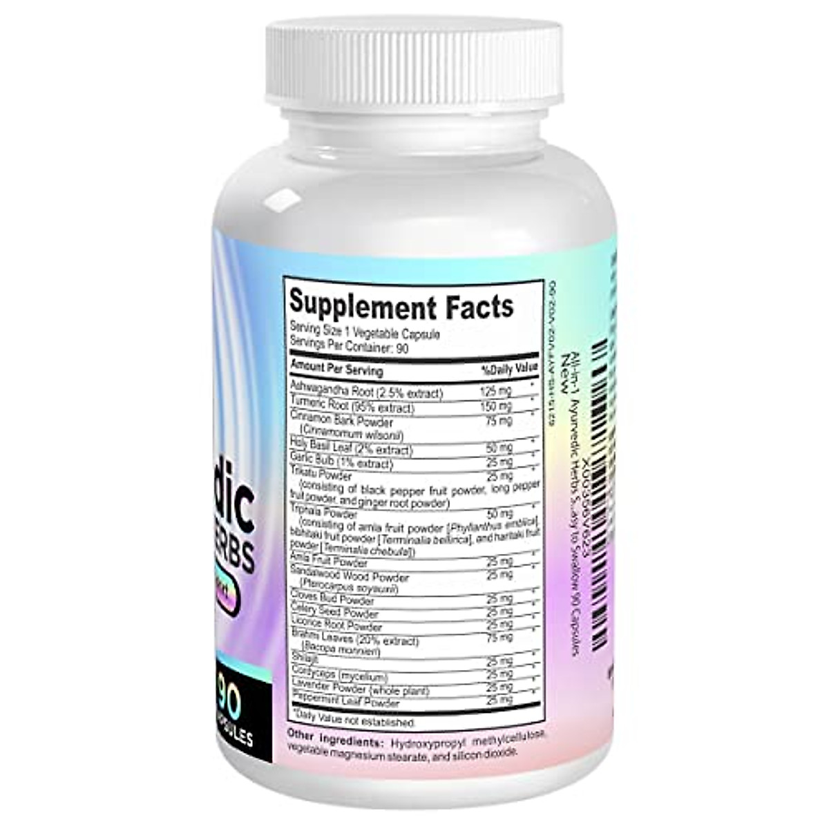 Ayurvedic Herbs (All-in-1) Supplement 3-Month Supply - Ayurveda Mind, Body & Spirit Herbal Blend Complex with 17 Active Ingredients - Natural Ayurvedic Supplements - Easy to Swallow - 90 Capsules