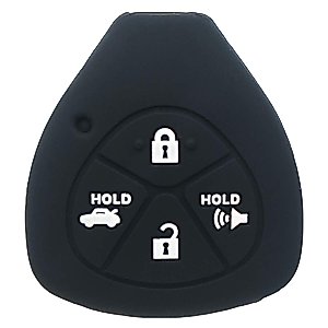 2Pcs XUHANG Sillicone Key fob Skin Key Cover Keyless Entry Remote Case Protector Shell for Toyota Camry Avalon Matrix Corolla Land Cruiser 4 Button Smart Remote Key Black