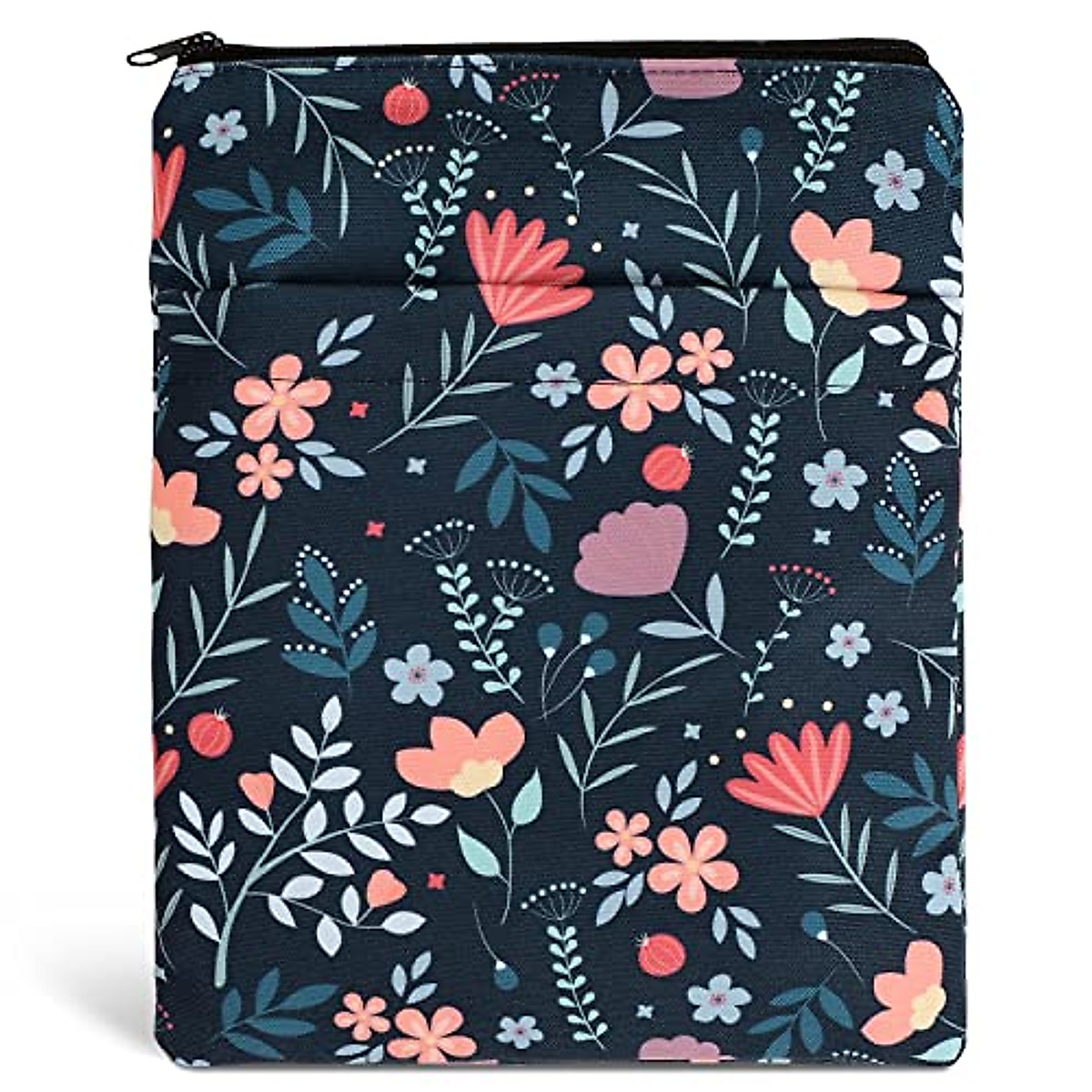 Book Sleeve Book Covers Book Protector Floral Printed with Zipper Washable Fabric for Teen Adult Book Lover Teacher Student(Medium,11 X 8.7 Inch)…
