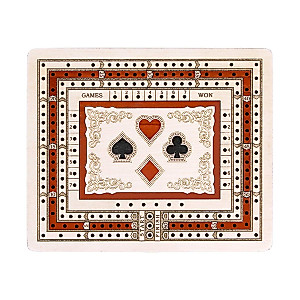 House of Cribbage - 3 Track - 60 Points Non-Continuous Travel Cribbage Board Inlaid in Maple Wood/Bloodwood - Size:6" x 5" - Storage Drawer for Cribbage Pegs & Playing Cards