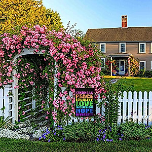 OUXIOAZ Pride Flag Kindness Peace Equality Love Inclusion Hope Diversity Garden Flag Vertical Double Sided 12.5"X18" Burlap Spring Summer Yard Sign Peace Flag Be Kind Flag Patio Outdoor Decoration