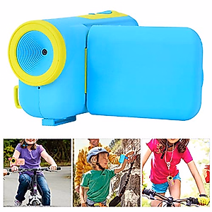 Jeanoko Kids Video Camera, Microphone Recording Bright Color Zoom Function Digital Camera 5 Control Buttons Wrist Belt for Birthday Gift for Children(Blue)