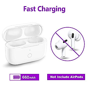 Wireless Charging Case for Air pod pro, Charger Case Replacement with Sync Button and Built-in 660 mAH Battery, No Earbuds Include (White pro 1)