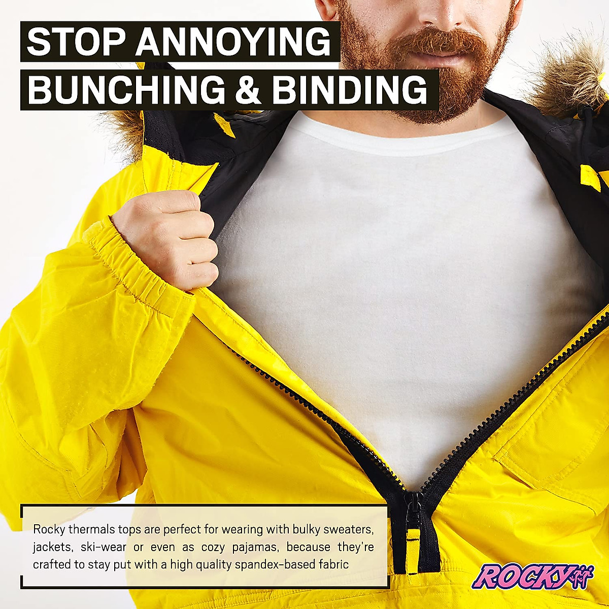 Rocky Men's Thermal Base Layer Top (Long John Underwear Shirt) Insulated for Outdoor Ski Warmth/Extreme Cold Pajamas (Red Plaid - Large)