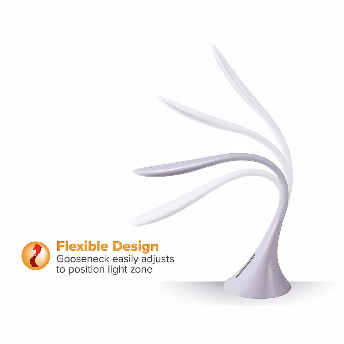 Bostitch Modern LED Desk Light, 8W, White (VLED1821WHITE-BOS)