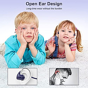 Friencity Kids Headphones, Child-Friendly Open Ear Wireless Headphones, 13g Ultra-Light Portable Latest Bluetooth 5.3 Headset w/Mic for Anybody, Comfort Perfect for Sports Study Kindle Phone Tablet