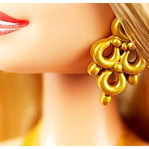 Mattel Barbie Holiday RED and Gold Dress GFF68