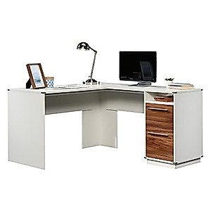 Sauder Vista Key L-Desk, L: 59.65" x W: 54.21" x H: 30.16", Pearl Oak Finish