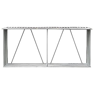 vidaXL Garden Log Storage Shed Heavy Duty Outdoor Backyard Timber Storage Cabin Firewood House Galvanized Steel 129.9" Gray