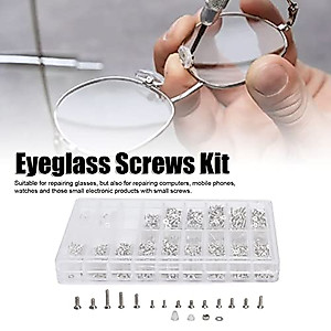 Eyeglass Screws Kit, Stainless Steel Easy Operate Perfect Repair Kit Professional Practical Eyeglasses Repair Tool Kit for Eyeglass Sunglass