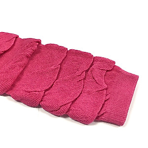 Bowbear New Little Girls 3 Pair Layered Ruffles Leg Warmers, Sea Green, Hot Pink, Purple