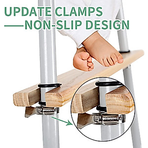 White High Chair Footrest Compatible with IKEA Antilop - 100% Non-Slip Adjustable Natural Wooden Foot Rest Compatible with Antilope Highchair Accessories Baby (1 Pack)