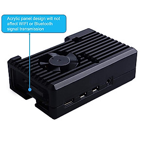 GeeekPi Armor Case with PWM Fan for Raspberry Pi 4, Pi 4 Passive Aluminum Alloy Case with PWM Cooling Fan for Raspberry Pi 4 Model B/Pi 4B/Pi 4 (3510 PWM Fan)