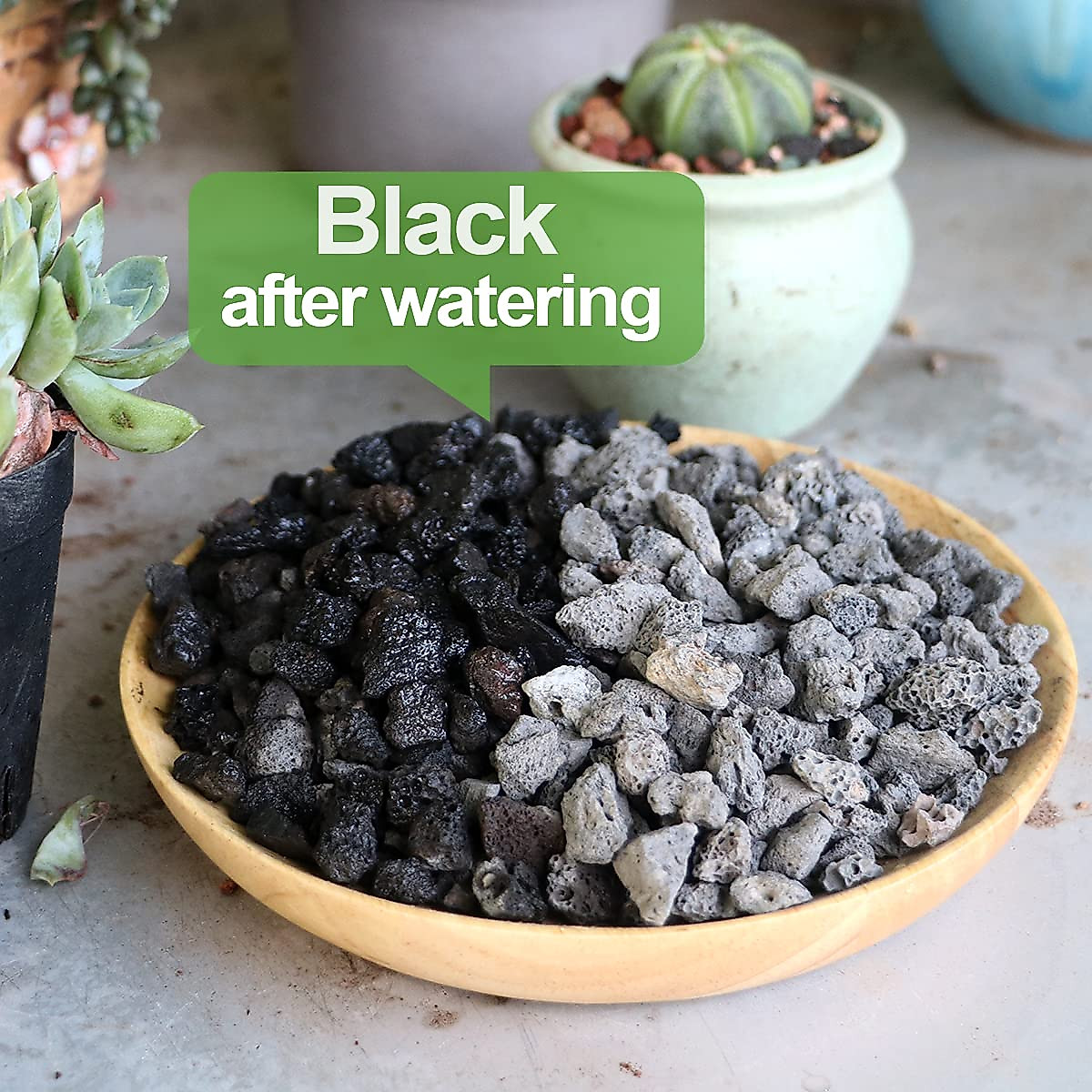 2.7lb Black Horticultural Lava Rock Bonsai Drainage Gravel Decorative Stones for Indoor Potted Plants Succulent Cactus Gritty Planting Medium Volcanic Pebbles for Terrarium, Gardening, Top Dressing