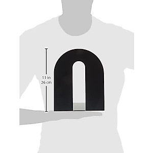 Officemate Heavy Duty 10" Bookends, Non-Skid Base, Black, Pair (93142)