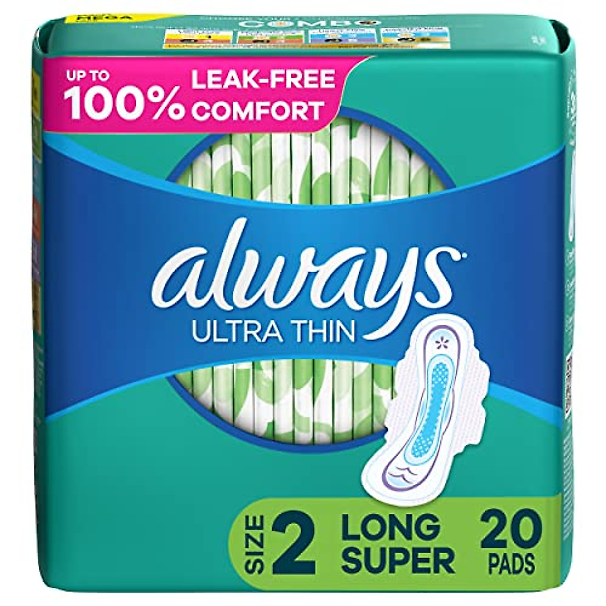 Always Ultra Thin Daytime Regular Pads with Wings - Size 2, Unscented, 20 ct