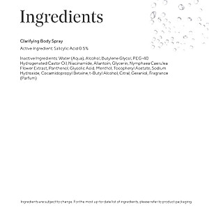 Murad Clarifying Body Spray - Acne Control Salicylic Acid Treatment - For Clearing Body Acne, 4.3 fl oz