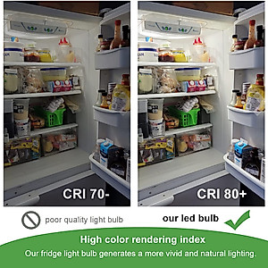 ZSCBBKJ Led Refrigerator Light Bulb Replacement 40W 60W E26 Base Appliance Light Bulb, 6W Daylight White 5000K Medium Base Fridge Light Bulbs, Non-Dimmable Freezer Home Lighting Lamp 2 Pack