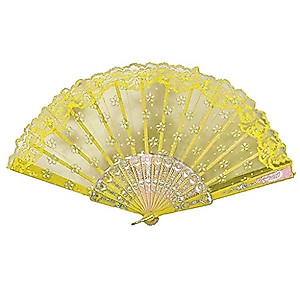 RAZZUM Decorative Folding Fans Folding Held Fan Pattern Dance Wedding Party Lace Folding Hand Held Flower Fan Hand Held Fan Chinese Fan Gift Hand Fan fan (Color : Navy)