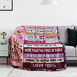 Grandma Gifts from Grandchildren, Best Grandma Birthday Gifts Unique Grandmother Blanket from Grandkids - Christmas, Mothers Day, Thanksgiving, Valentines Day Gifts for Grandma Throw Blanket 60"x50"