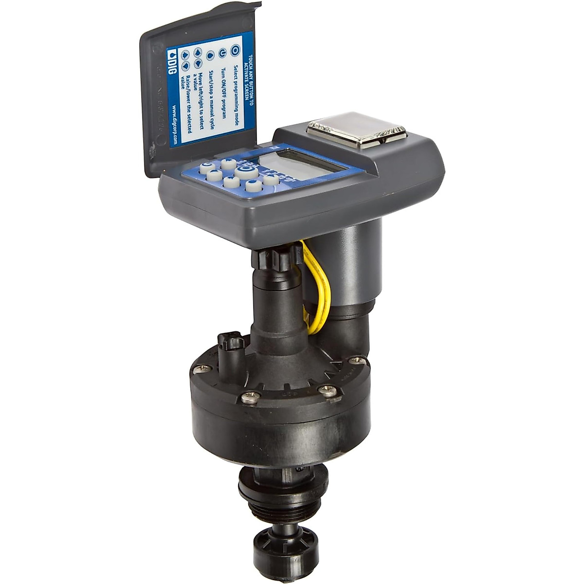 DIG ECO 1 MVA Solar Powered Irrigation Timer - Advanced Solar Technology, 3/4" & 1" Valve Actuator Adapter Kit, Ideal for Efficient Water Management