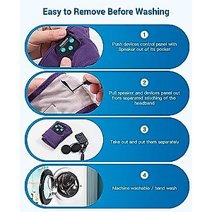 Voerou Sleep Headphones Bluetooth Headband - Adjustable Wireless Sports Sleeping Headphones with Upgraded Battery, Tech Gifts for Men Women Side Sleepers Office Nap, Travel, Yoga, Workout, Meditation