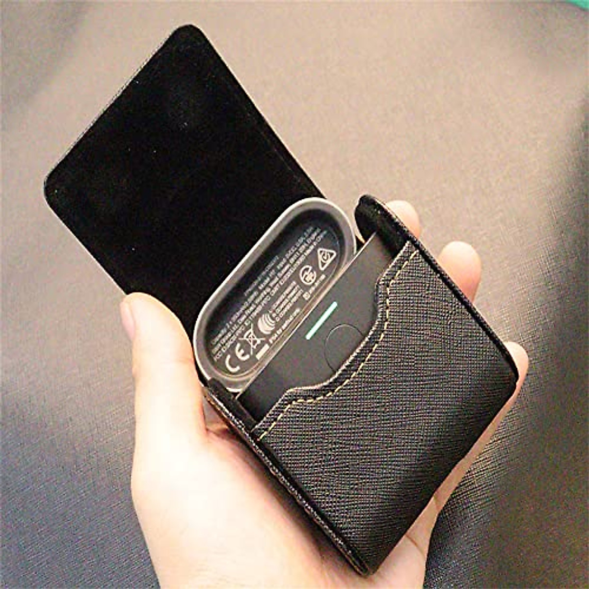 DAYJOY Elegant Leather Protective Case Cover Compatible with B&W/Bowers&Wilkins PI5 S2 /PI7 S2 Wireless Earbuds,Portable Protective Carrying Box Sleeve Storage Bag (Black)