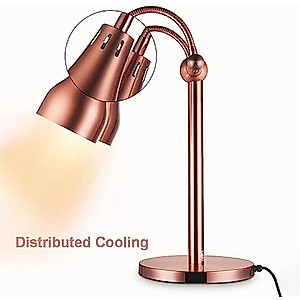 LINKANRUO Food Warmer Lamp,Commercial Food Heat Lamp with Bulbs 275W Food Buffet Warming Light for Pizza Chicken Fries Lamps(Single Bulb)