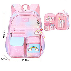 Rcuyyl Girls Backpack Cute Teen Laptop Bag School Bookbag Kindergarten Elementary Backpacks Girls Casual Travel Daypacks