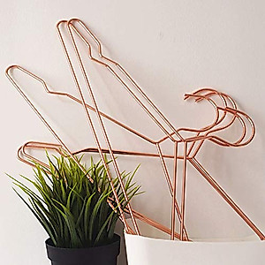 CertBuy 30 Pack Strong Metal Hanger 16.5 Inch, Metal Wire Clothes Hangers Coat Hanger Standard Hangers with Anti-Slip Grooves for Everyday Use, Rose Gold