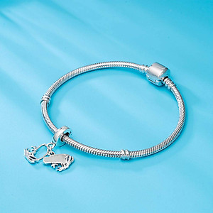 Puerto Rico Coqui Frog Dangle Charm - 925 Sterling Silver Red Blue White Enamel Country Flags Dangle Bead Charms, Fits Pandora Women Bracelet Necklace