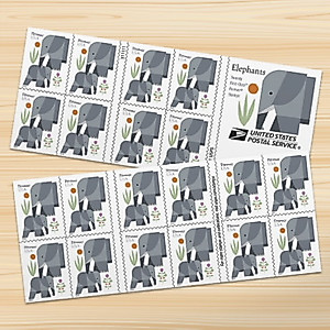 Cartoon Elephant Design Booklet of 20 Forever Stamps
