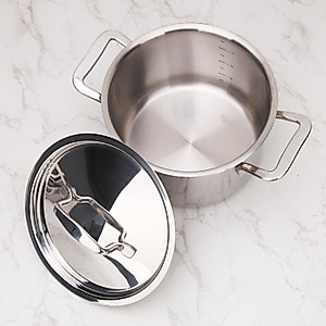 Stainless Steel Stockpot 8-Quart,Classic Deep Cooking Pot Canning Cookware with Stainless Steel Lid,3-Ply Cooking Stock Pot,Oven and Dishwasher Safe, Compatible with Induction, Ceramic, Gas Stove