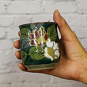 Japanese Yunomi Tea Cup Camellia KUTANI YAKI(ware)