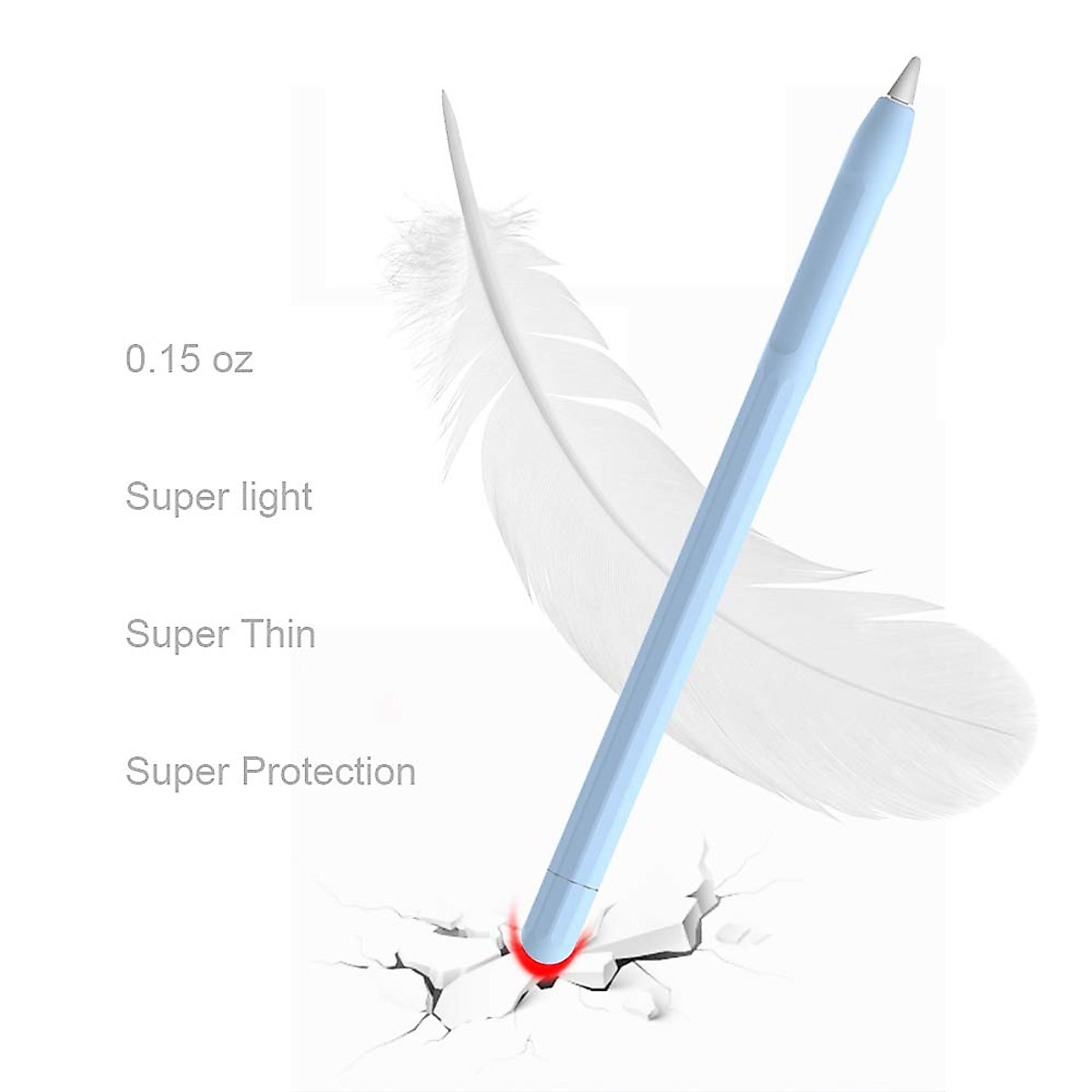 YINVA Case, Grip, Accessories Holder for Apple Pencil 1st Generation, Cover Sleeve with Protective Nib Cover for iPad Pencil(Blue)