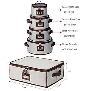 Jillmo China Storage Containers, 5-Piece Stackable Dish Storage Containers and Moving Boxes for Plates, Mugs, Crystal