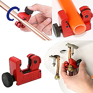 Mini Copper Pipe Tubing Cutter - Adjustable Mini Tube Cutter for Copper Metal, Plastic, Brass, Thin Stainless Steel for （1/8 inch -7/8 inch）/ (3-22mm) OD Pipes)