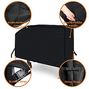 iCOVER 28 inch Griddle Cover for Blackstone, 600D Heavy Duty Waterproof Anti-UV Canvas Flat Top BBQ Cover for Blackstone 28" Outdoor Cooking Gas Grill Griddle with One Side Shelf