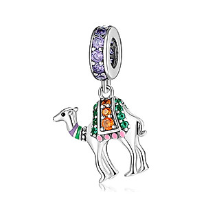 FAEFASH Camel Charm 925 Sterling Silver Animals Bead Persistence and Perseverance Charm fit DIY Style Bracelet, for Camel Lover (Colour)