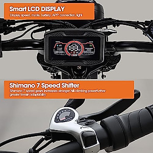 Electric Bike for Adults 750W Motor, Ebike 20" Fat Tire 48V 15AH Removable Battery 28MPH & up to 37 Miles Long Range, 7 Speed Double Suspension Electric Dirt Bike for Off Road Snow Beach Mountain