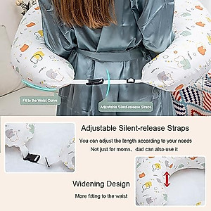 AMCATON Breastfeeding Pillow for Mom, Nursing Pillow for Breastfeeding, Breastfeeding Pillow with Adjustable Strap, Fence Protection (Rabbit)