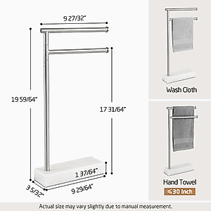 KES Hand Towel Rack for Bathroom, Countertop Swivel Towel Rack Standing with Marble Base, Free Standing Hand Towel Holder Stand 18/8 Stainless Steel Brushed Finish, BTH233-2