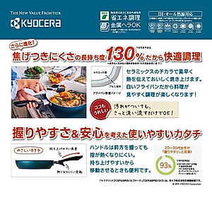 Kyocera IH CF-EC-WBU-BC Egg Pan, 5.1 x 7.1 inches (13 x 18 cm), White, Blue Cerabrid Frying Pan