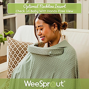 WeeSprout Nursing Cover for Breastfeeding - 360 Degree Privacy, View Baby Hands-Free, Soft & Breathable Fabric, Universal Fit, 8-in-1 Uses, Covers Car Seat & Shopping Cart,