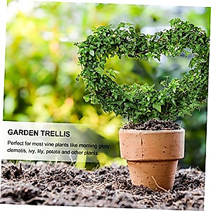 GANAZONO 2pcs Heart Shaped Flower Pot Stand Decorative Planters Mini Roses Mini Pots Iron Climbing Trelli Indoor Planters Climbing Rose Trellis Rack for Climbing Plant Vine Plant Stand Hoop