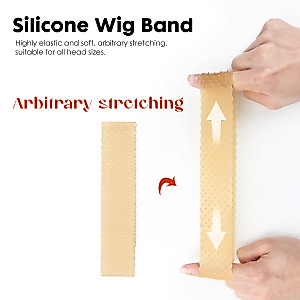 Yuest Silicone Wig Grip Band for Women - 2 Pcs Wig Caps, Secure Hold for Lace Front, Fits 20-24 inch Head Circumference, Ideal for Hair Styling, Hair Accessory for Women (Brown)